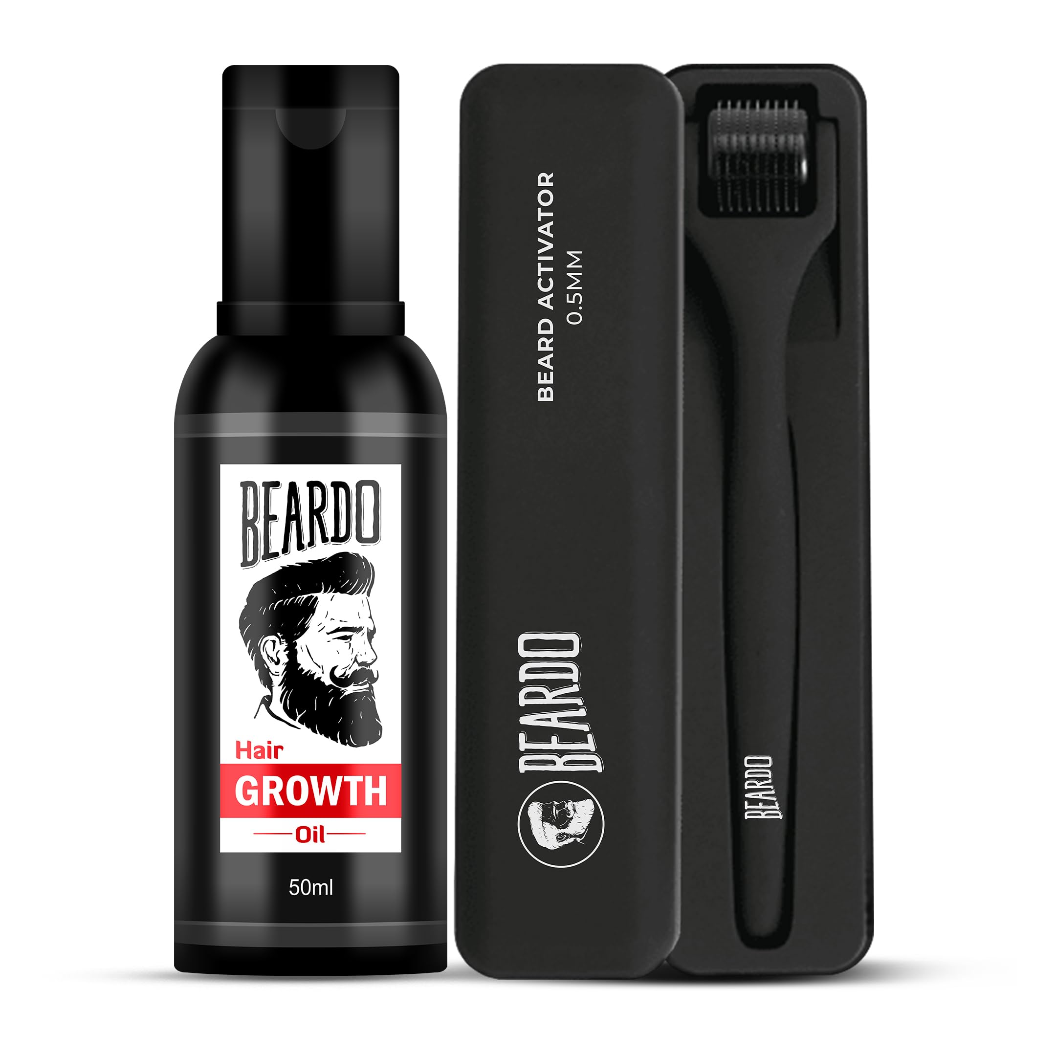 Beardo Beard Booster Combo | Beard Activator Advance Derma Roller for ...