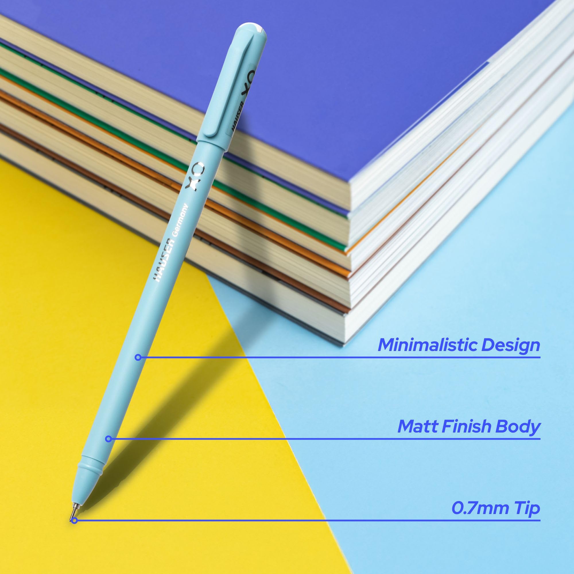 Hauser XO 0.7mm Ball Pen Blister Pack | Sleek Body & Minimalistic ...