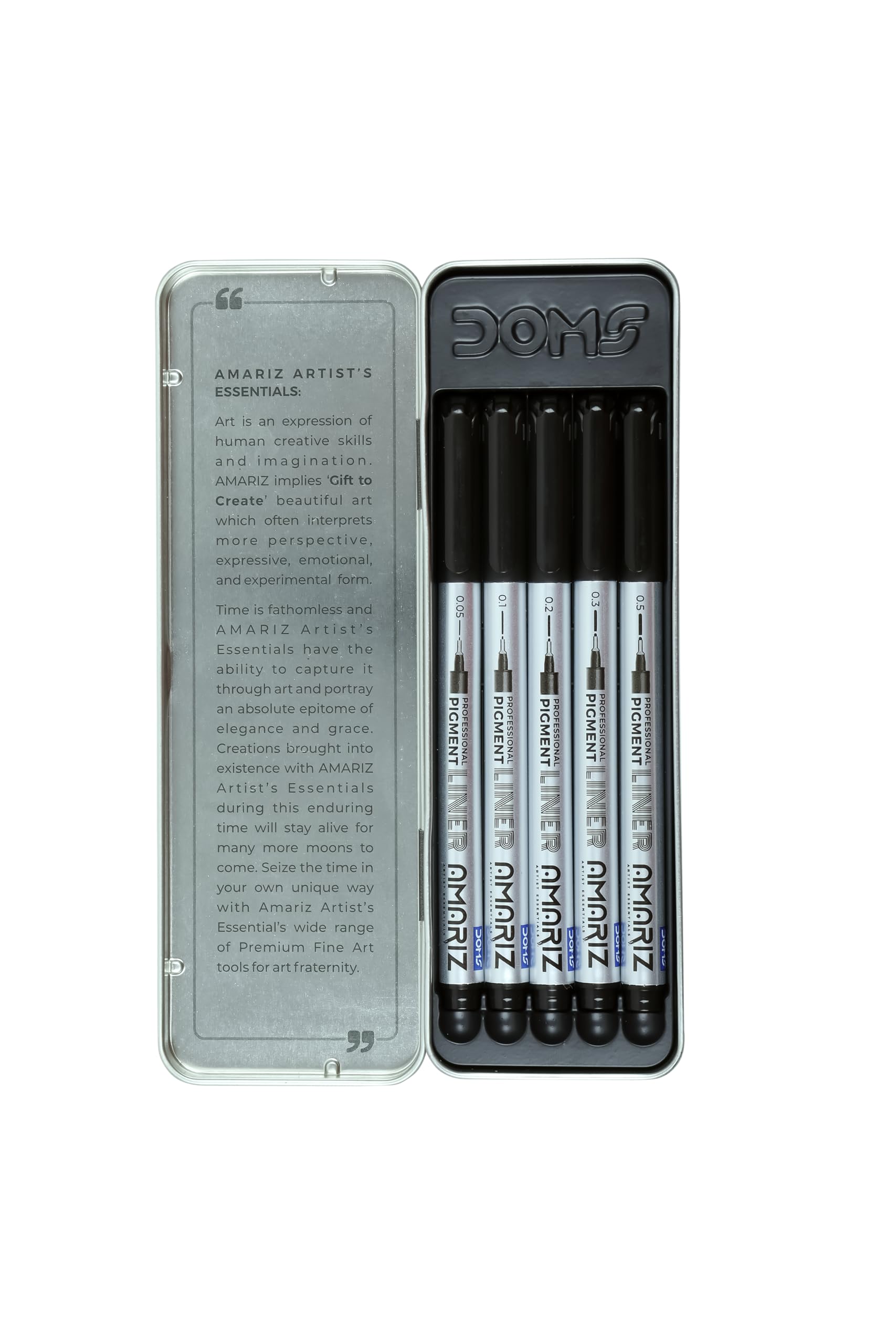 AMARIZ Doms Pigment Fine Point Liner Set Of 5, Black | Arcade.lk