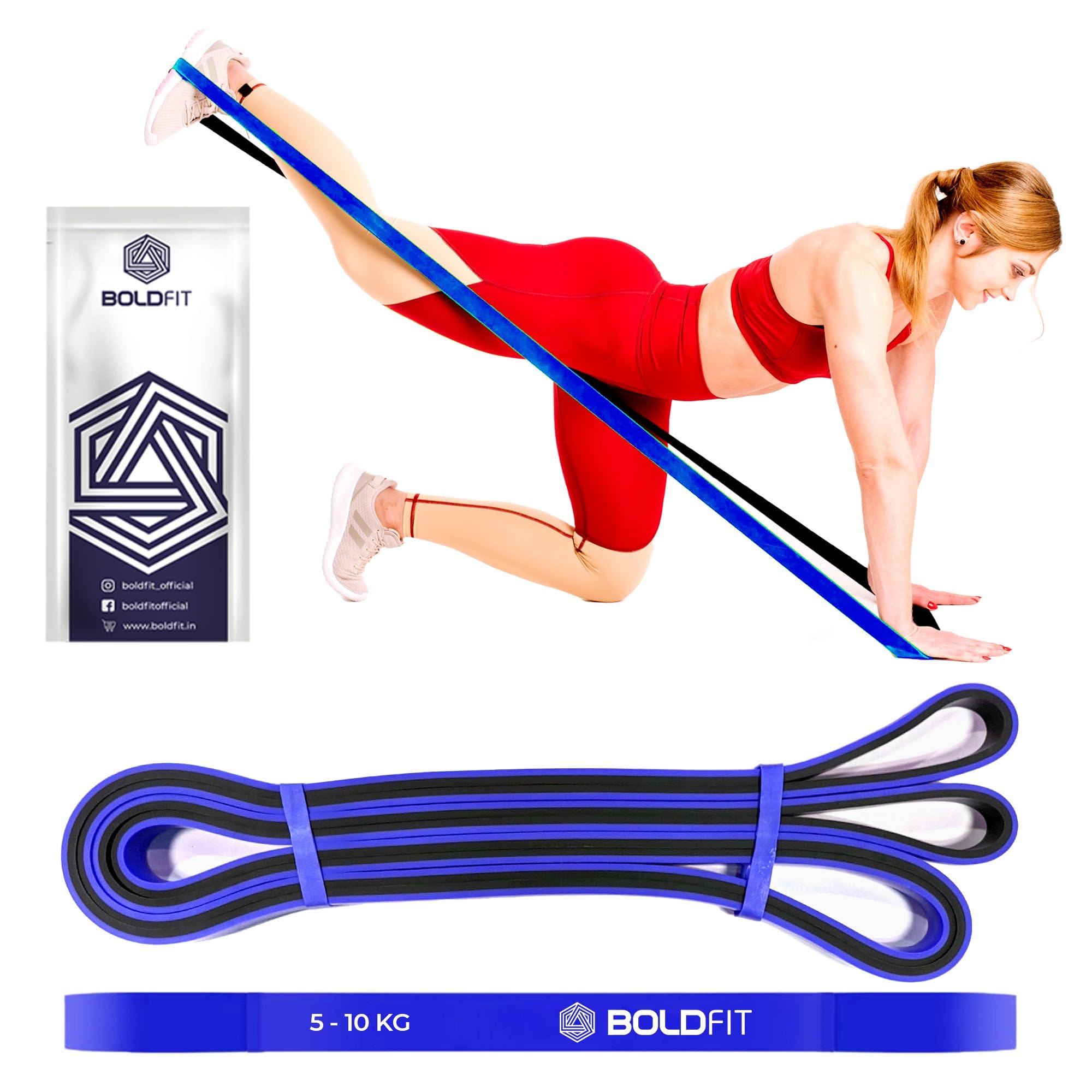 Boldfit Resistance Bands for Workout Dual Color Heavy Resistance Band ...