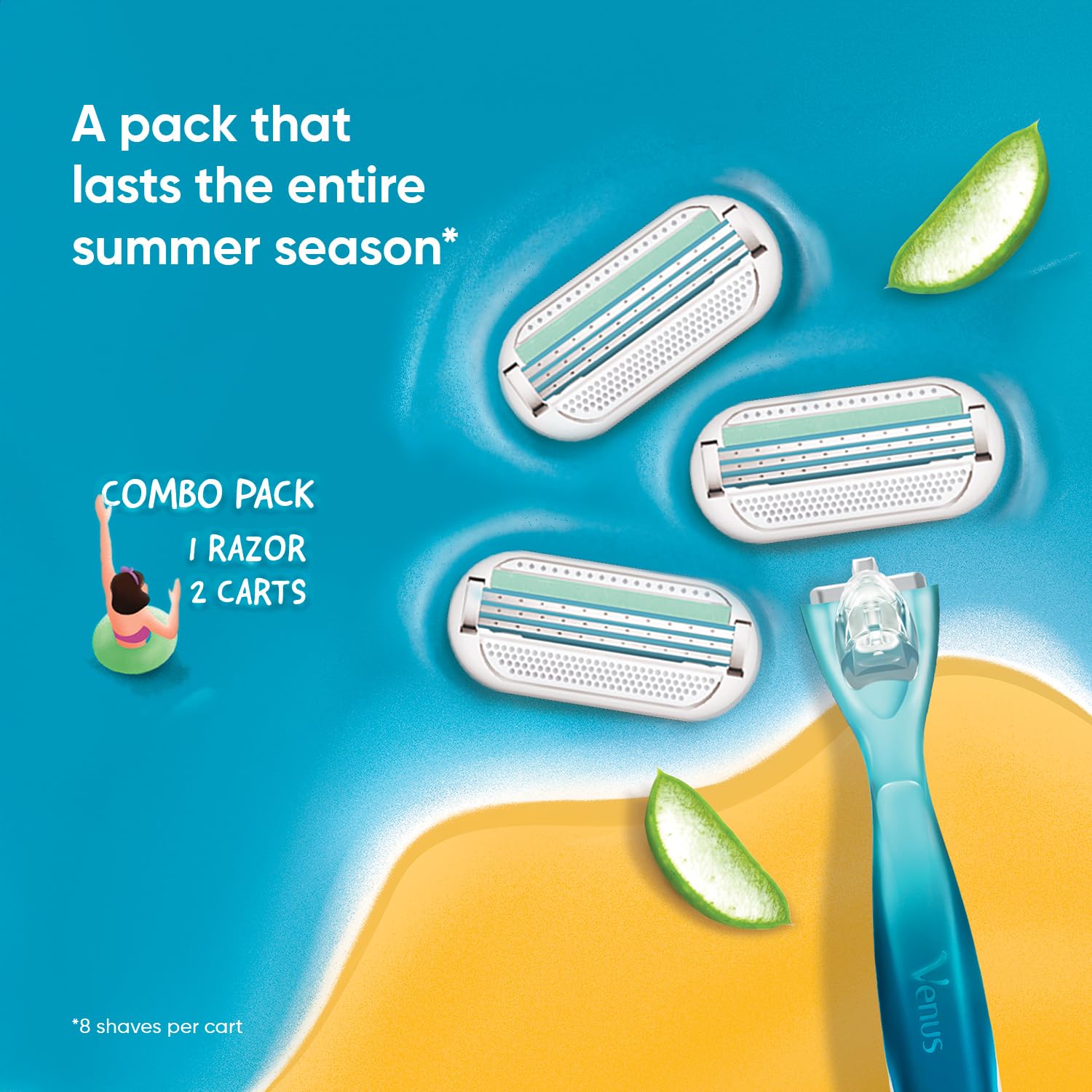 Gillette Venus Women Smooth Combo Pack | Razor Plus 3 Refills | Aloe ...