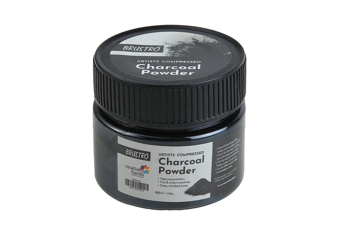 BRUSTRO Artists Compressed Charcoal Powder 100 ml. | Richest Black Tone ...