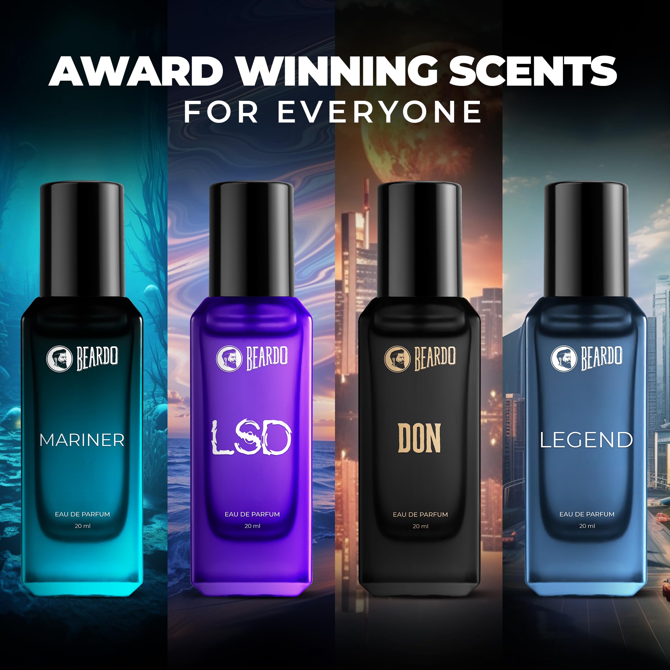 Beardo Day Perfumes For Men 4 x 20ml | Compliment worthy Unisex perfume ...