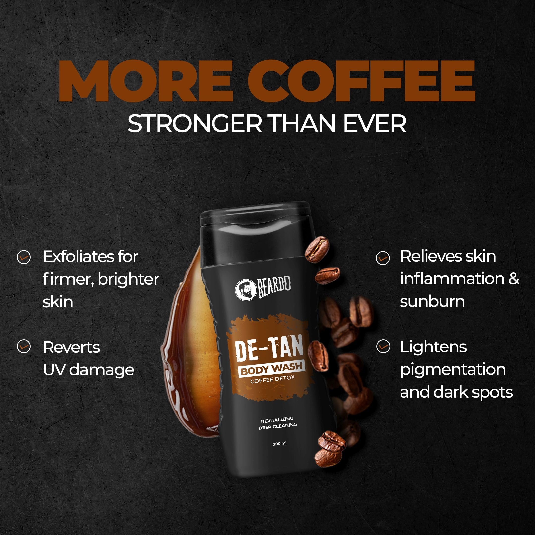 Beardo De-Tan Body Wash for Men, 200ml | Tan Removal and Caffeine Body ...