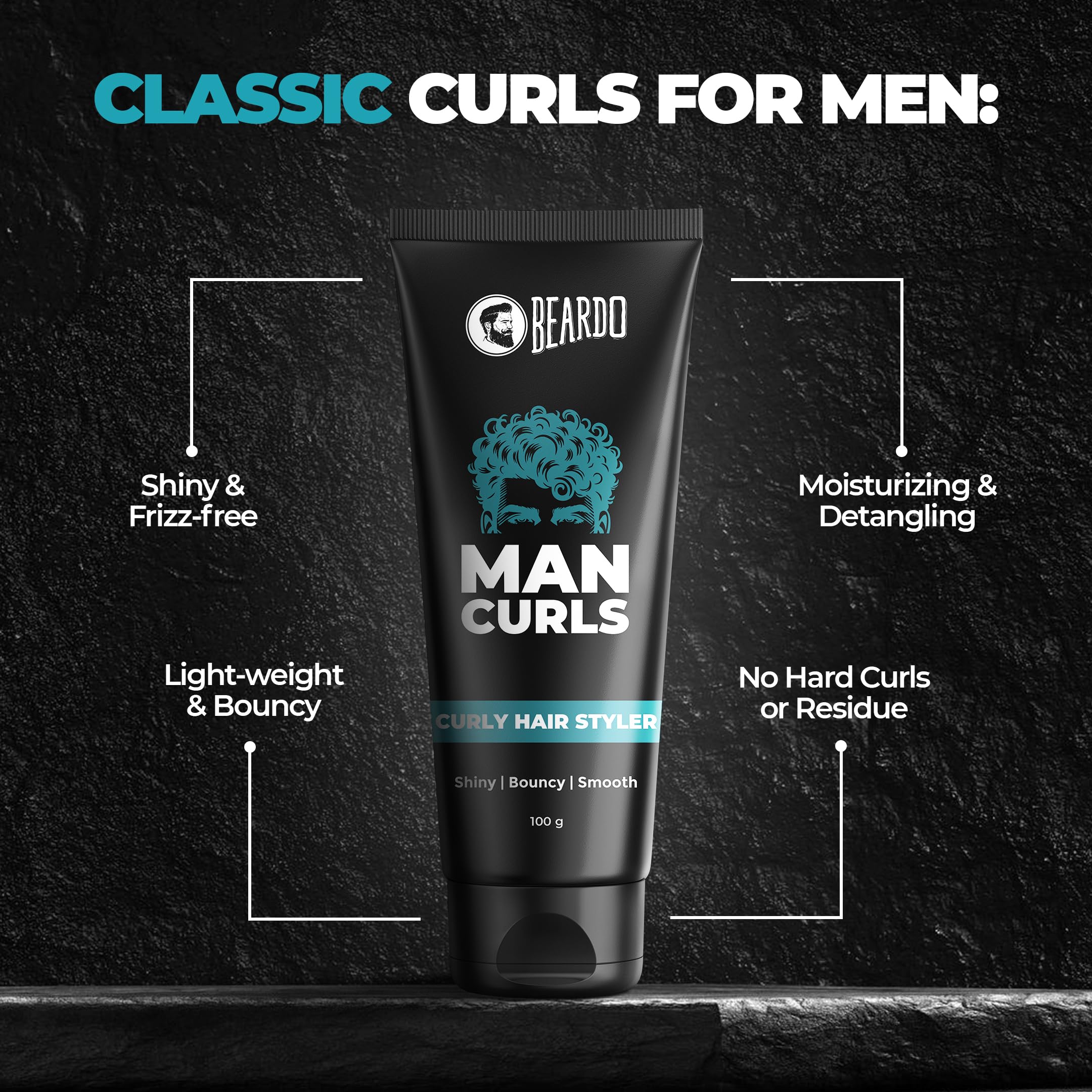 Beardo Man Curls 100g | Curly Hair Cream for Bouncy, Shiny & Defined ...