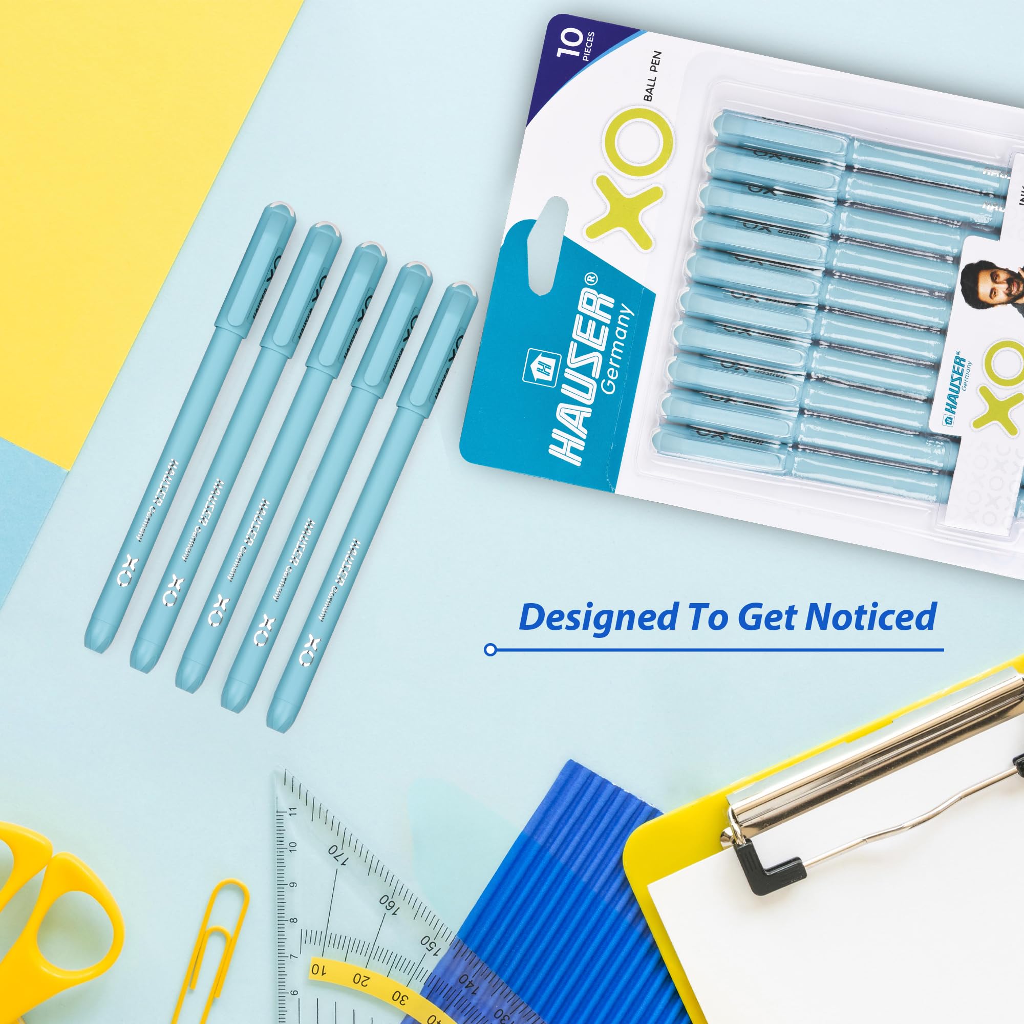Hauser XO 0.7mm Ball Pen Blister Pack | Sleek Body & Minimalistic ...