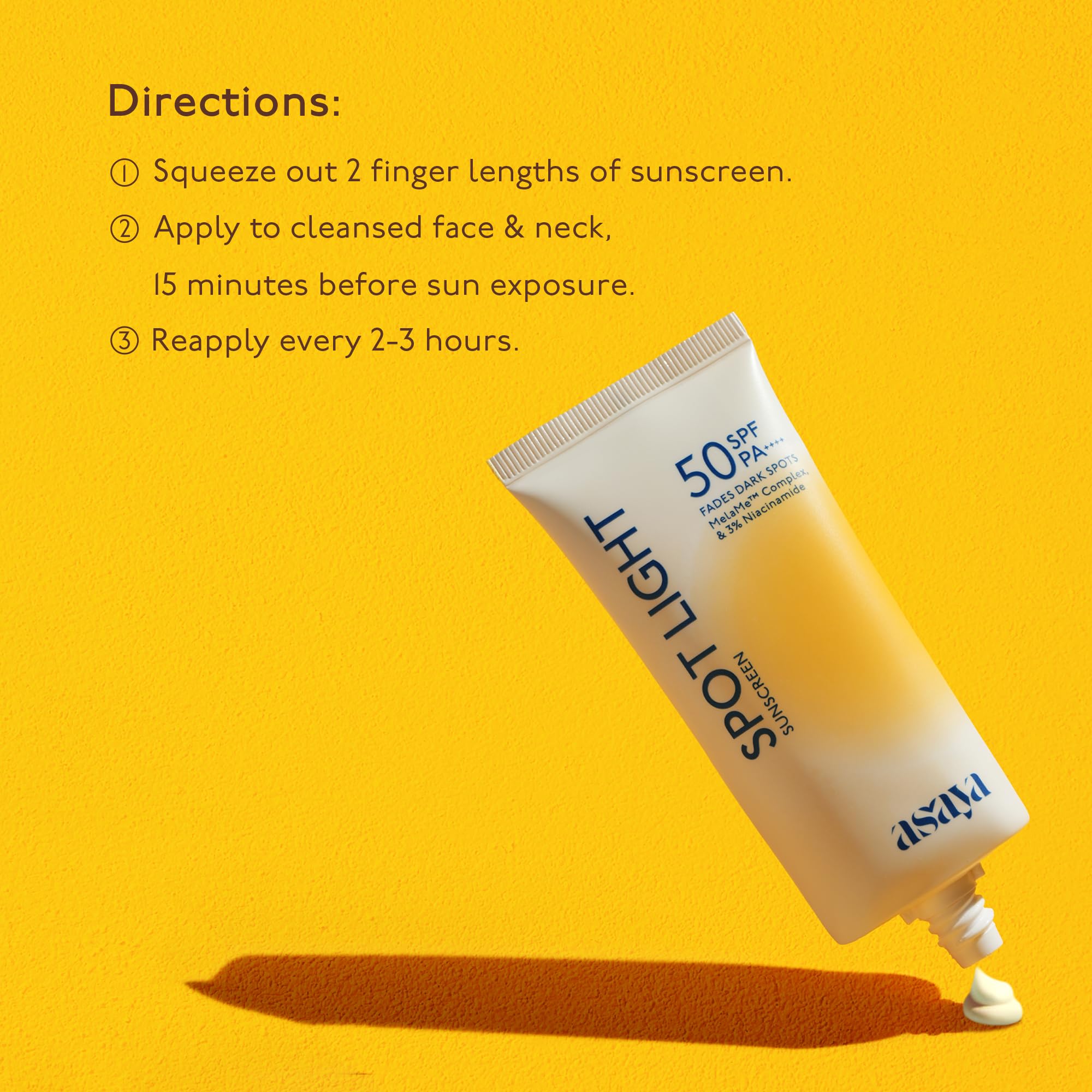 ASAYA | Spot Light Depigmenting Sunscreen SPF50 PA++++ | Niacinamide ...