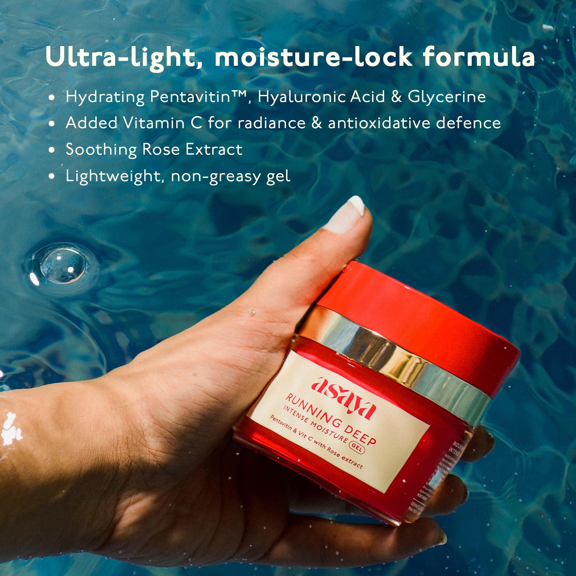 Asaya Running Deep Intense Face Moisturizer Gel |72-Hour Hydration ...